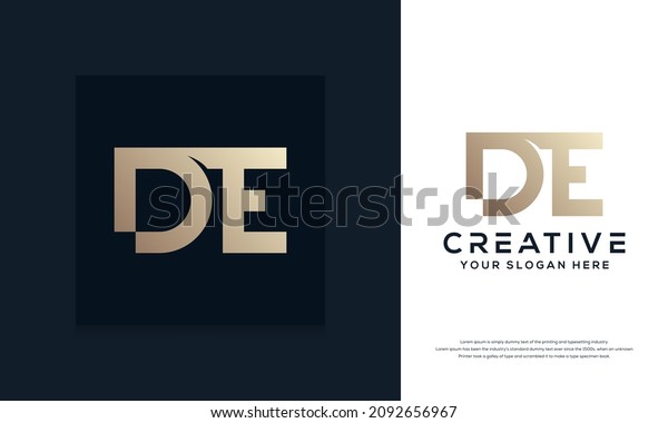 Monogram Letter D E Logo Design Stock Illustration 2092656967 ...