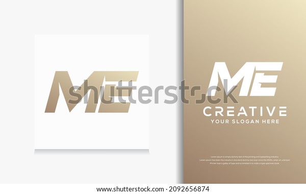 Monogram Letter M E Logo Design Stock Illustration 2092656874 ...