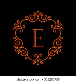Monogram Template Logo Design Line Style Stock Illustration 305280755 ...