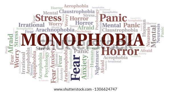 Monophobia Word Cloud Stock Illustration 1306624747