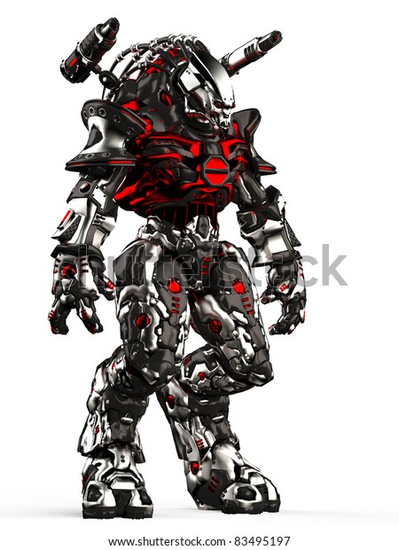 Monster Robot Stand Side View : illustration de stock 83495197