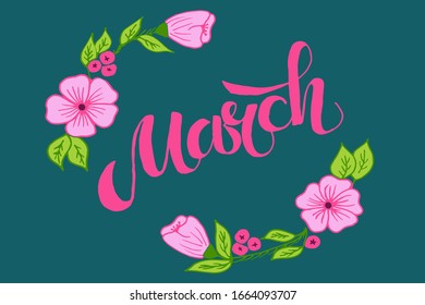 Month March Spring Background Stock Illustration 1664093707 | Shutterstock