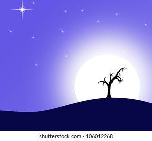 Moon Dead Tree Stock Illustration 106012268