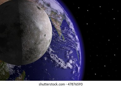Moon Earth Background Space Stock Illustration 47876593 | Shutterstock