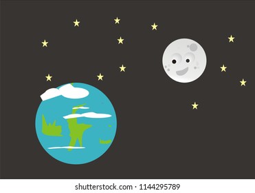 Moon Earth While Talking Stock Illustration 1144295789 | Shutterstock