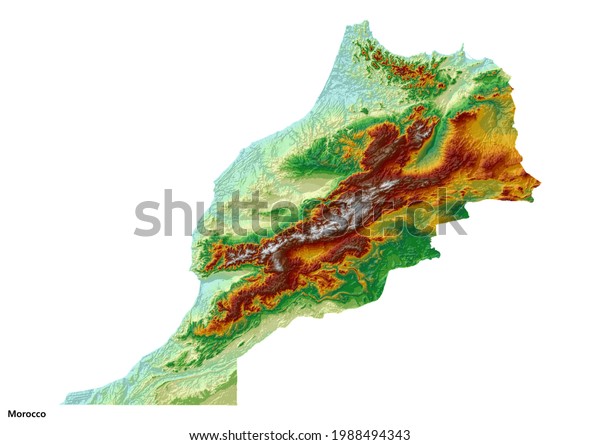 Morocco Topography Map 3d Rendering Stock Illustration 1988494343 ...
