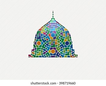 Mosque Dome Arabesque Pattern Colors Stock Illustration 398719660 ...