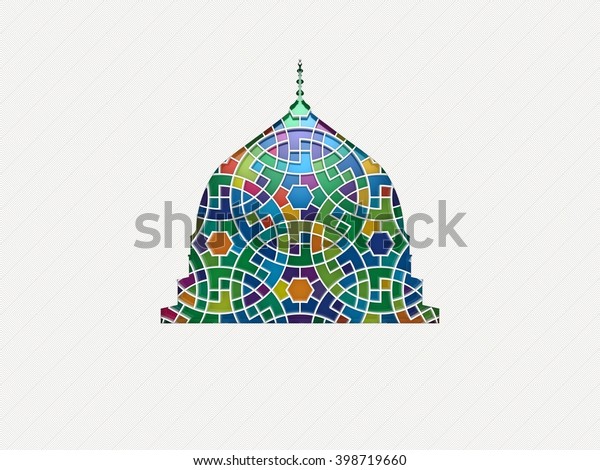 Mosque Dome Arabesque Pattern Colors Stock Illustration 398719660 ...