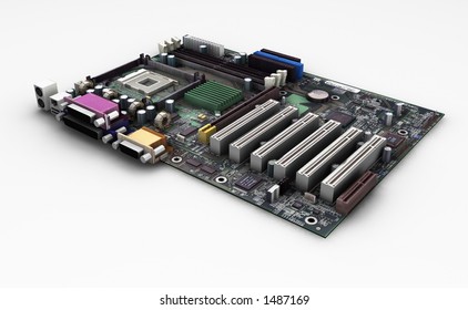 3d Model Mainboard Motherboard Realistic Chips: Hình minh họa có sẵn ...