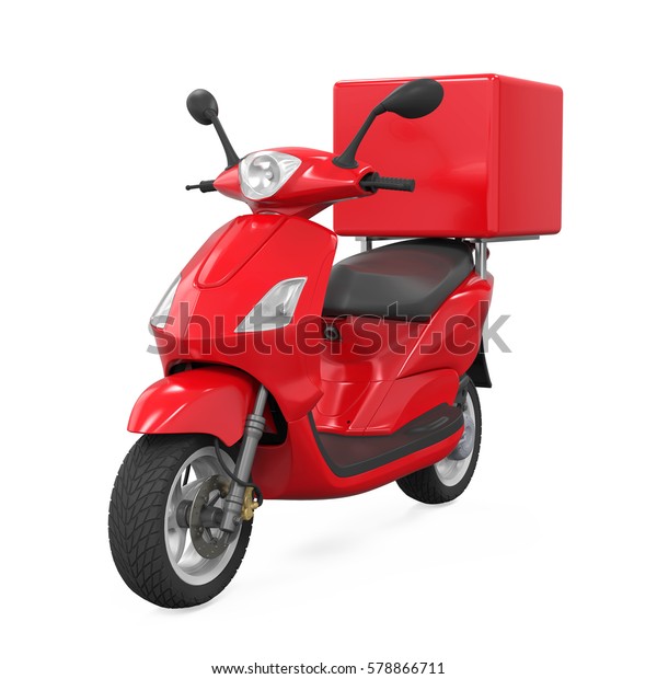 Motorcycle Delivery Box 3d Rendering Stock Illustration 578866711