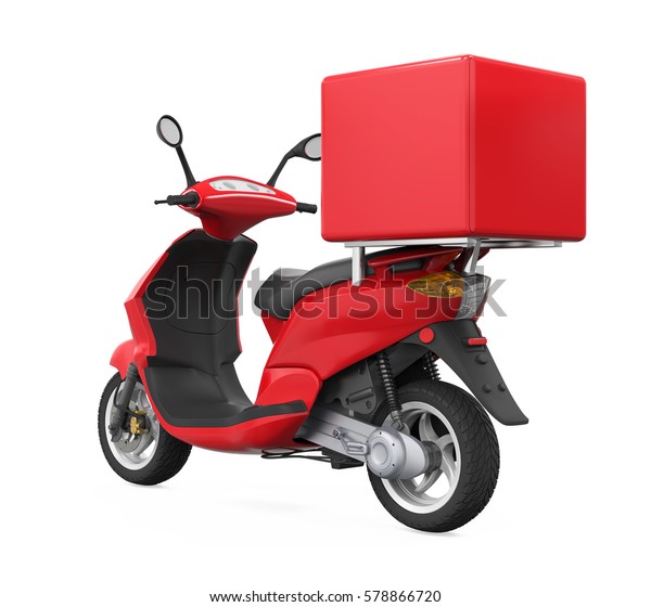 Motorcycle Delivery Box 3d Rendering Stock Illustration 578866720