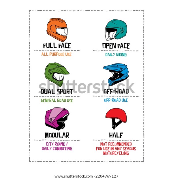 Motorcycle Helmet Type Helmet Model Stock Illustration 2204969127 ...