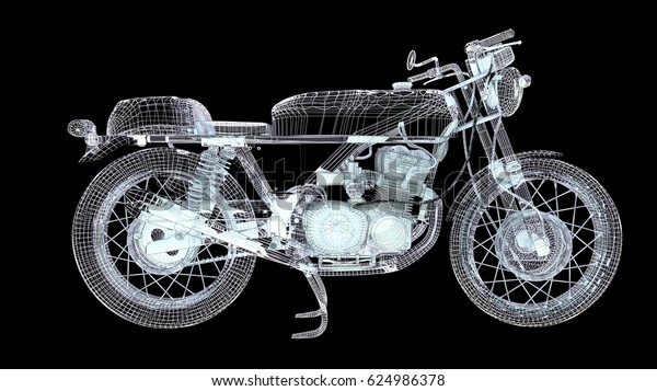 Motorcycle Model Body Structure Wire Model Stock Illustration 624986378 ...