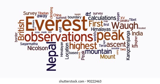 Mount Everest Text Clouds On White Stock Illustration 90222463 ...