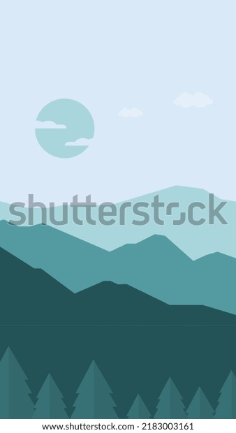 Mountain Scenery Wallpapers Mountain Illustration Background Stock ...