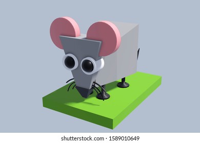 Mouse 3d Rendering Model Low Poly Stock Illustration 1589010649 ...