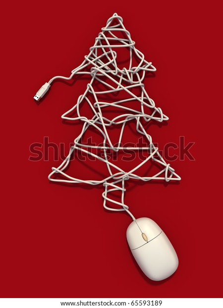 Mouse Cable Christmas Tree Stock Illustration 65593189 | Shutterstock