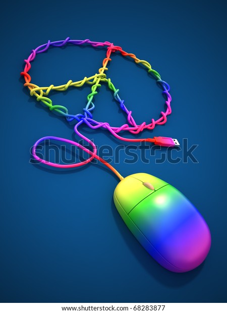 Mouse Cable Peace Symbol Stock Illustration 68283877 | Shutterstock