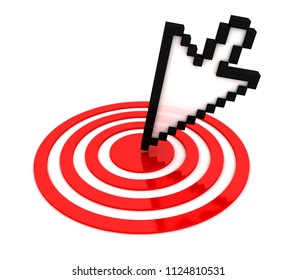 Mouse Cursor On Target 3d Image Stock Illustration 1124810531 ...