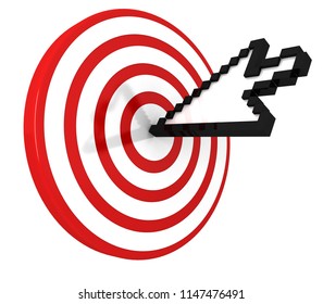Mouse Cursor On Target 3d Image Stock Illustration 1147476491 ...