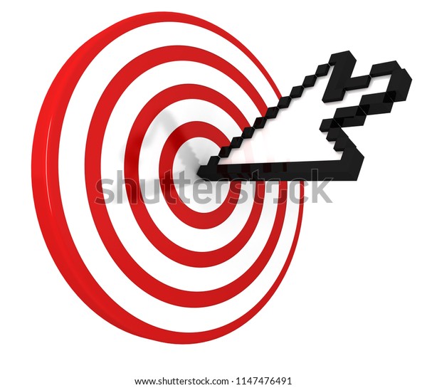 Mouse Cursor On Target 3d Image Stock Illustration 1147476491 ...