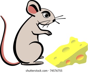 치즈를 먹으려고 하는 쥐의 만화 삽화 스톡 일러스트 13677193 | Shutterstock