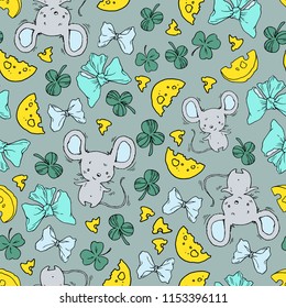 Mouse Texture Seamless Pattern Mice Pieces Stock Illustration ...
