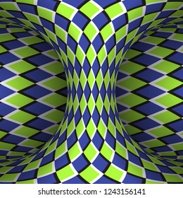 Moving Checkered Hyperboloid Bitmap Optical Illusion 스톡 일러스트 1243156141 ...