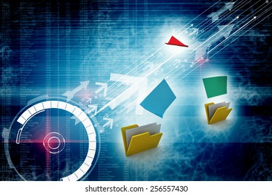 Moving Documents Between Folders 3d Illustration Stock Illustration ...
