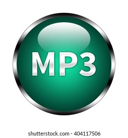 3d Mp3 Round Button Isolated Stock Illustration 1431787850