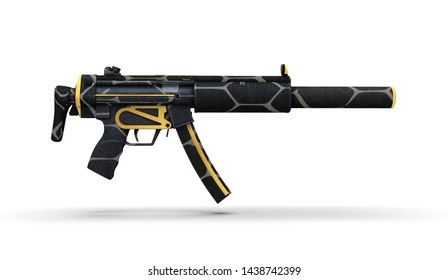 Mp5 On White Background 3d Render Stock Illustration 1438742399 ...