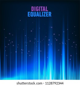 Multi Color Audio Waveform Technology Background Stock Illustration ...