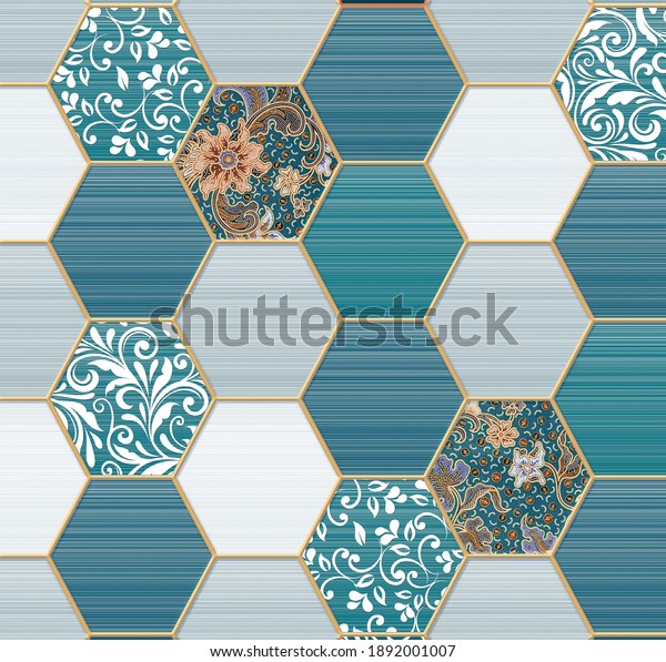 Multi Color Ceramic Wall Tiles Bathroom Stock Illustration 1892001007 ...