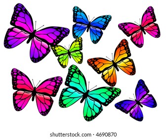 Multi Colored Butterflies Stock Illustration 4690870 | Shutterstock