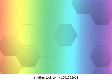 Multi Colored Rainbow Hexagon Gradient Background Stock Illustration ...