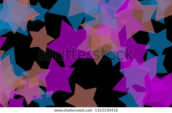Multi Colored Translucent Stars On Dark Stock Illustration 1163130418 ...