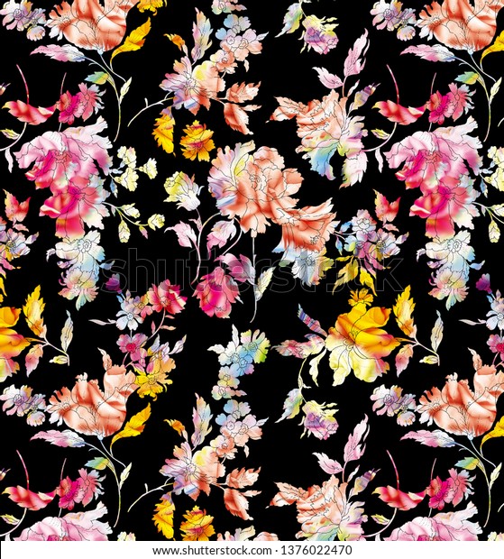 Multi Flower Design Stock Illustration 1376022470