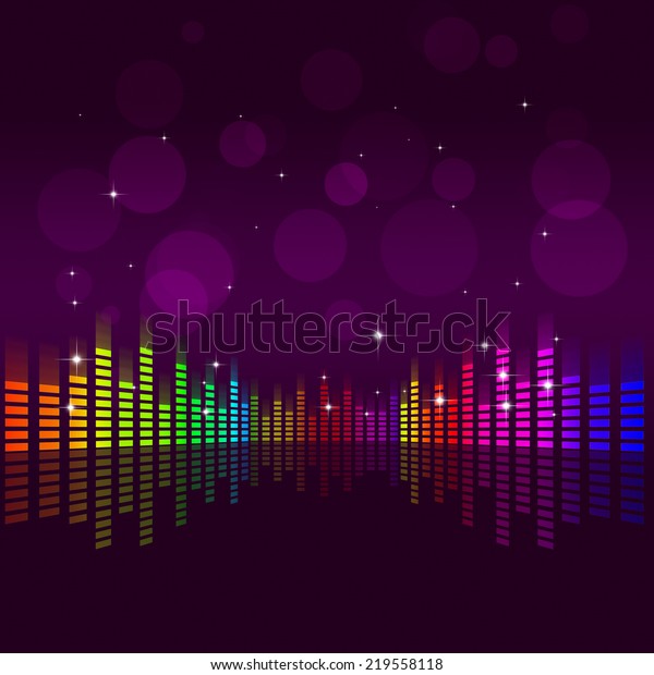 Multicolor Music Equalizer Background Active Parties: стоковая ...