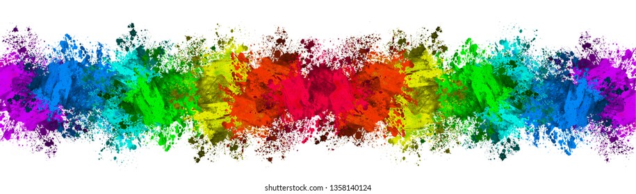 Multicolor Paint Splatter Borderbackground Stock Illustration 1358140124
