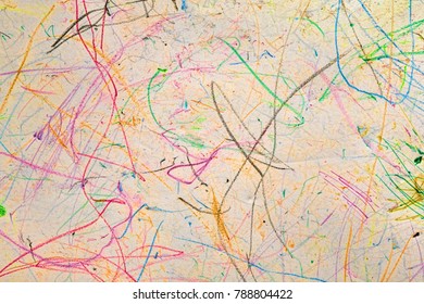 Multicolor Scribble Drawing Child Drawing Stock Illustration 788804422 ...