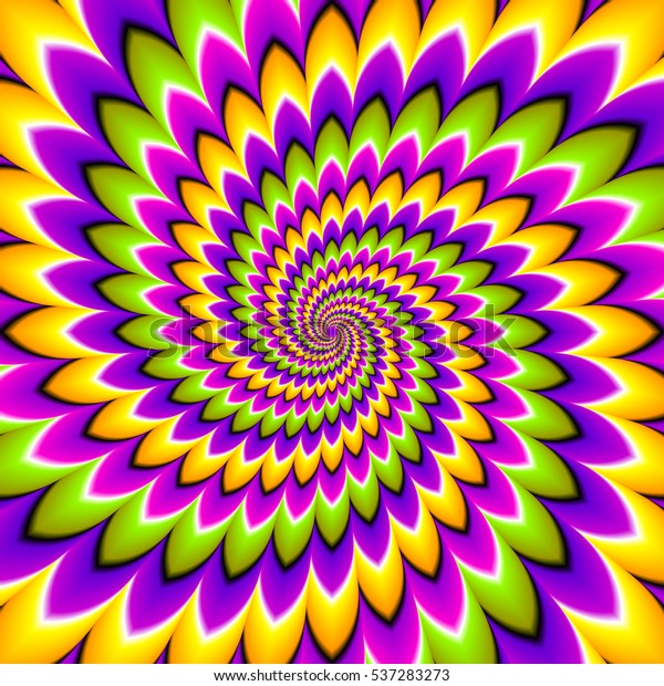 Multicolored Background Spirals Optical Expansion Illusion Stock ...