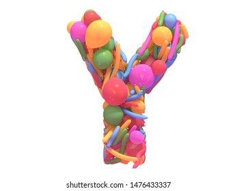 Multicolored Balloon Font 3d Rendering Stock Illustration 1476433337