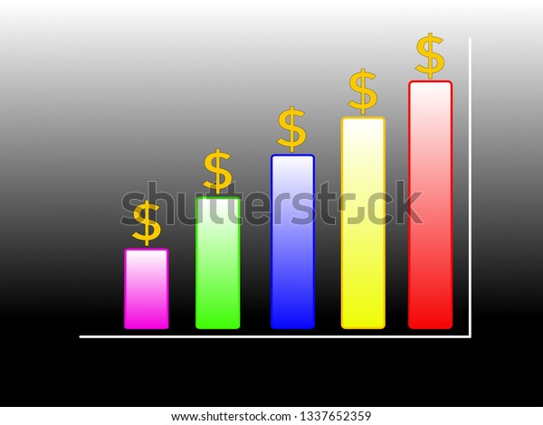 Multicolored Bar Chart Us Dollar Sign Stock Illustration 1337652359 ...
