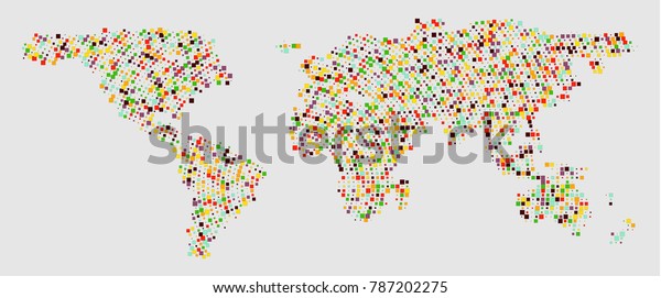 Multicolored Dots World Map Easy Colors Stock Illustration 787202275 ... Multicolored Dots World Map Easy Colors Stock Illustration 787202275 ...