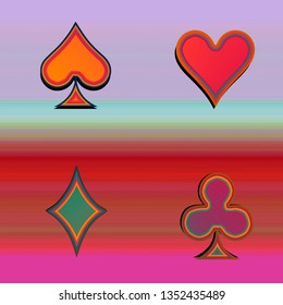 Multicolored Playing Card Suits Stock Illustration 1352435489 ...