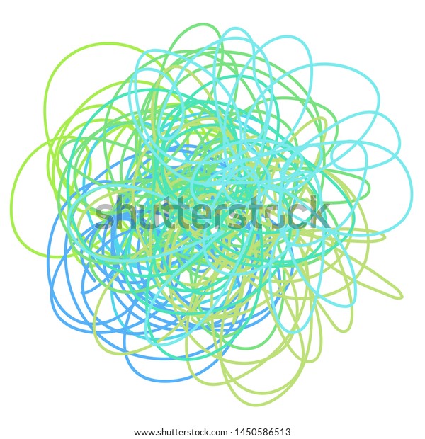 Multicolored Tangled Shape On White Chaos Stock Illustration 1450586513 ...