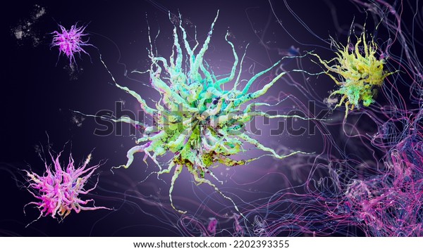 Multicolored Virus 3d Render Virus Microbes Stock Illustration ...