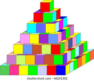 Multicoloured Cube Pyramid Stock Illustration 46241302 | Shutterstock