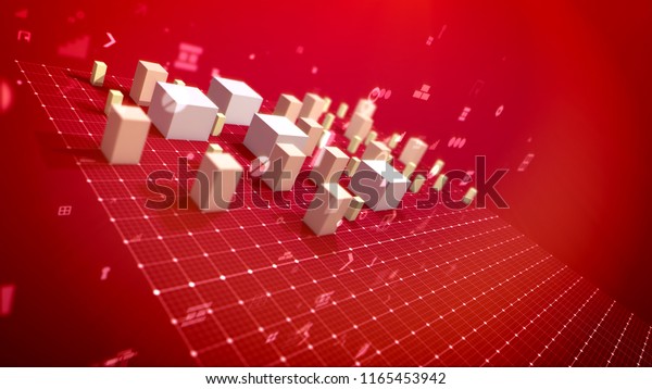 Multidimensional 3d Illustration Bar Chart Pc Stock Illustration ...