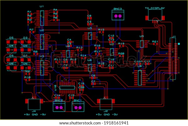 Multilayer Pcb Board Oscilloscope Stock Illustration 1918161941